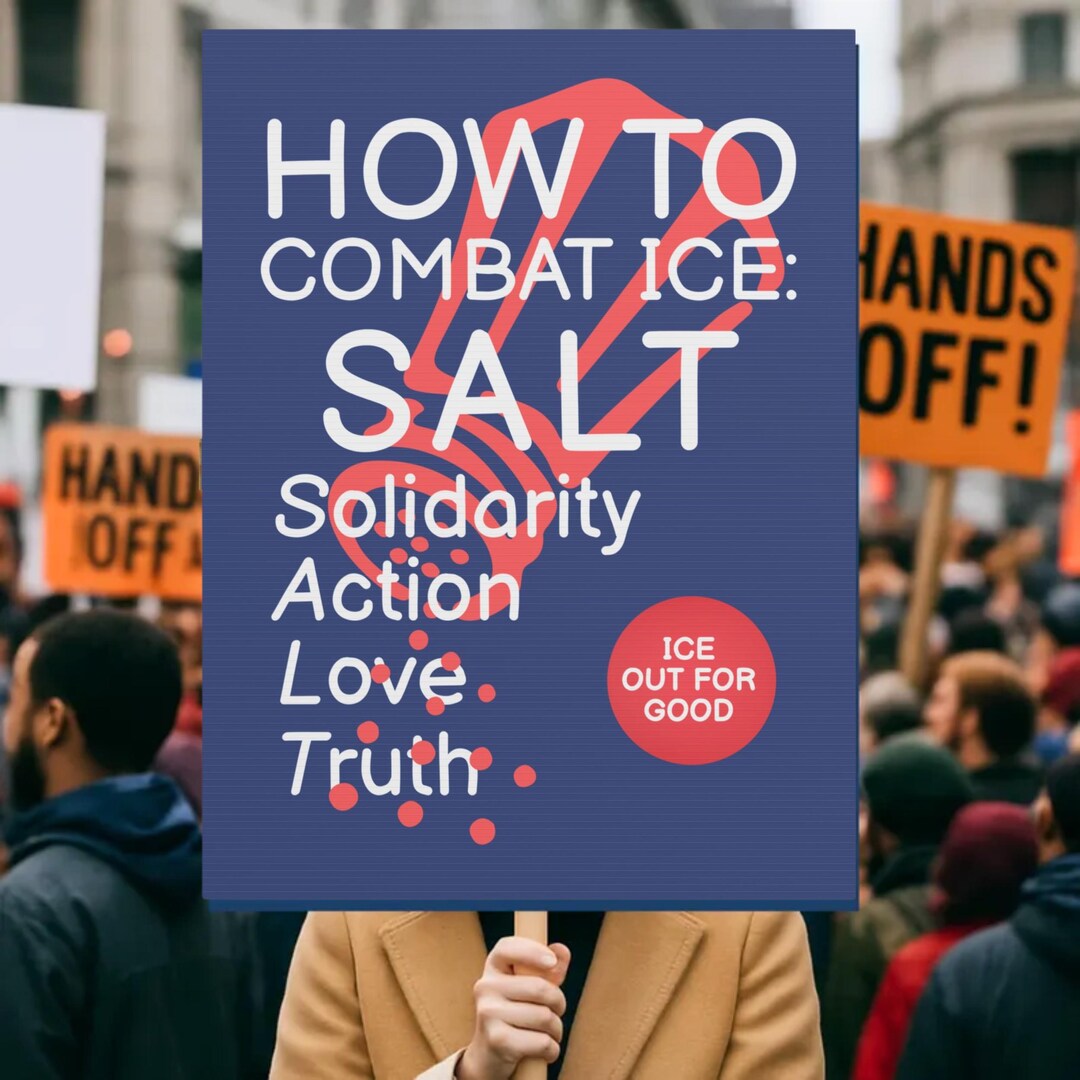 Anti ICE Political Protest Sign With Stick, 18" X 24" Resist Protest ...