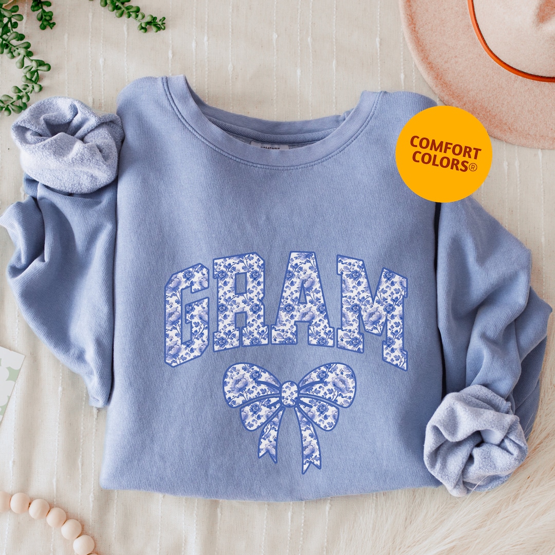 Floral Gram Toile De Jouy, Mother's Day Grandma Gift, Grandmacore ...