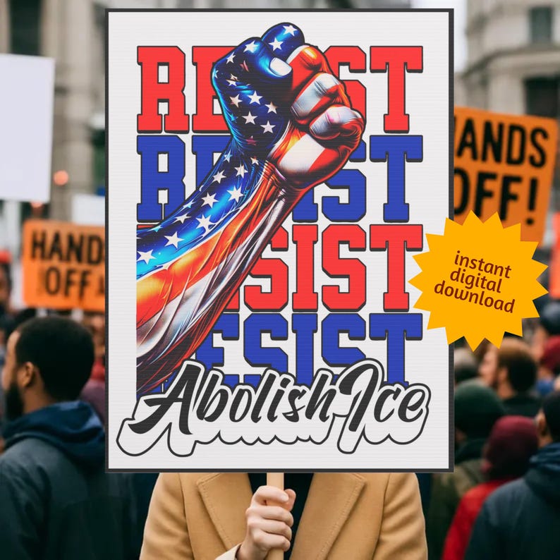 Abolish Ice Political Protest Printable Digital Download, Resist Rally ...