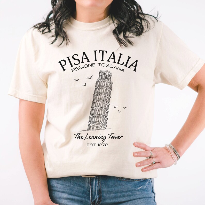 Comfort Colors Vintage Leaning Tower of Pisa Italy Tshirt, Retro Visit ...