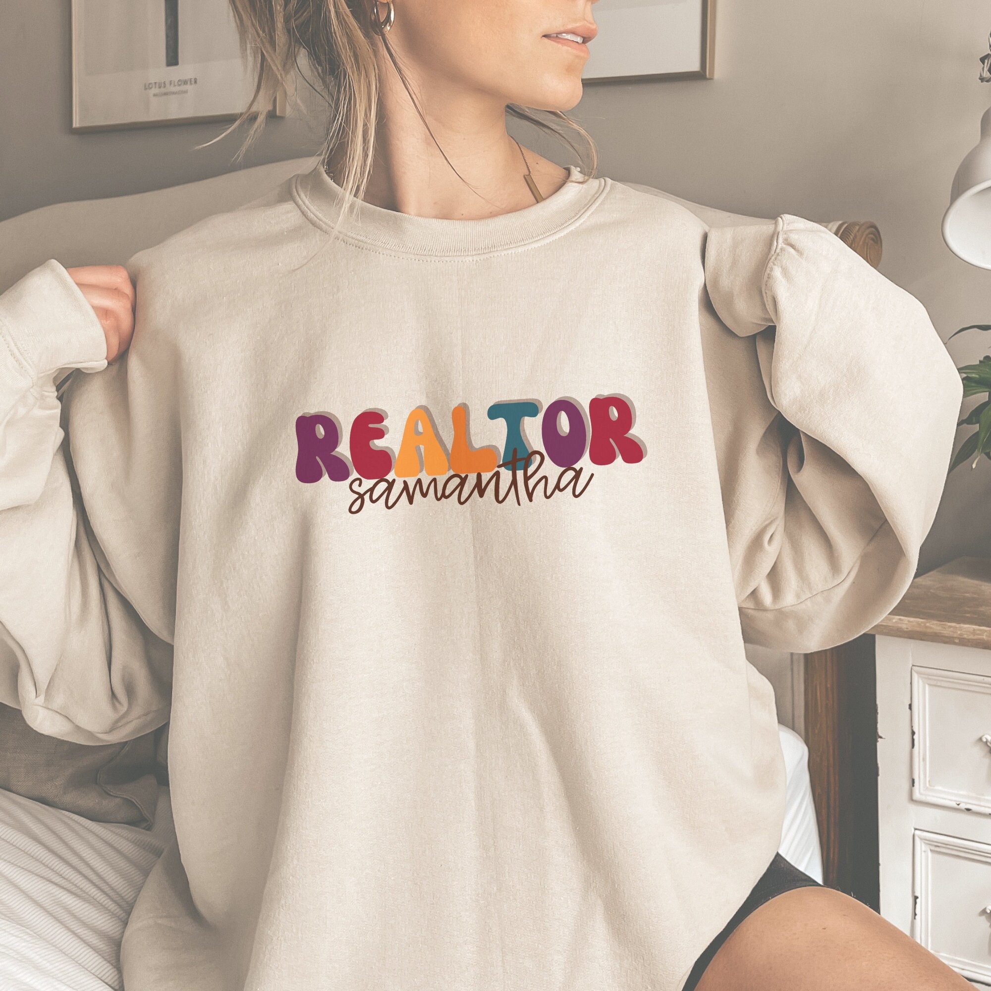 Customized Realtor Sweatshirt, Personalized Retro Real Estate Agent ...