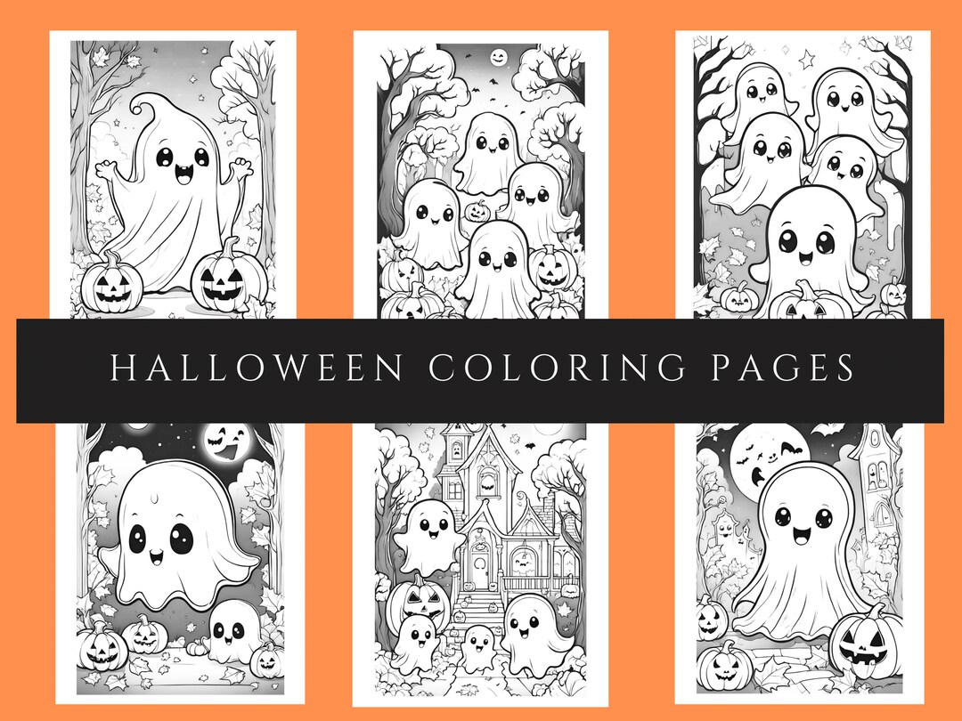 Halloween Coloring Page Bundle of 50 - Etsy