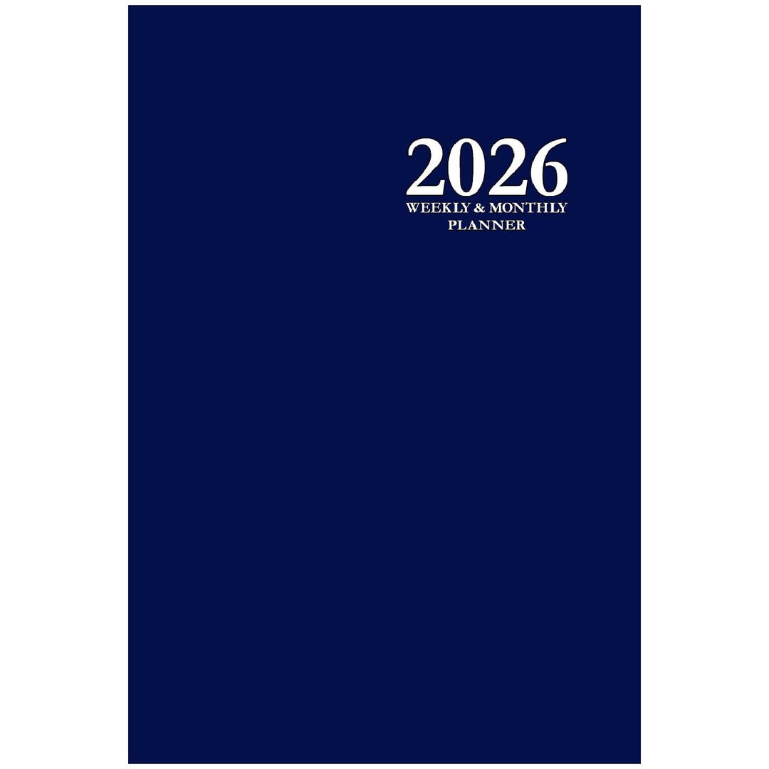 2026 Daily, Weekly, Monthly Planner: Minimalist Navy Blue 6x9 Paperback ...