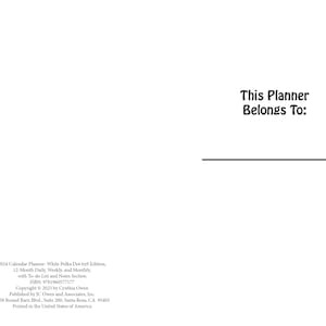 2024 Vintage-retro White Polka Dot Calendar / Planner 6x9 Paperback - Etsy