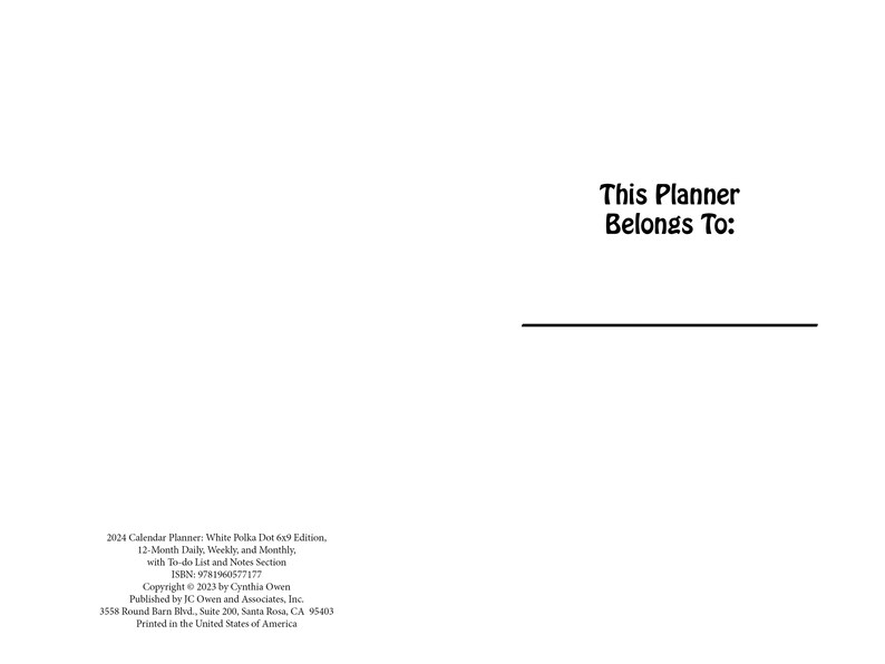 2024 Vintage-retro White Polka Dot Calendar / Planner 6x9 Paperback - Etsy