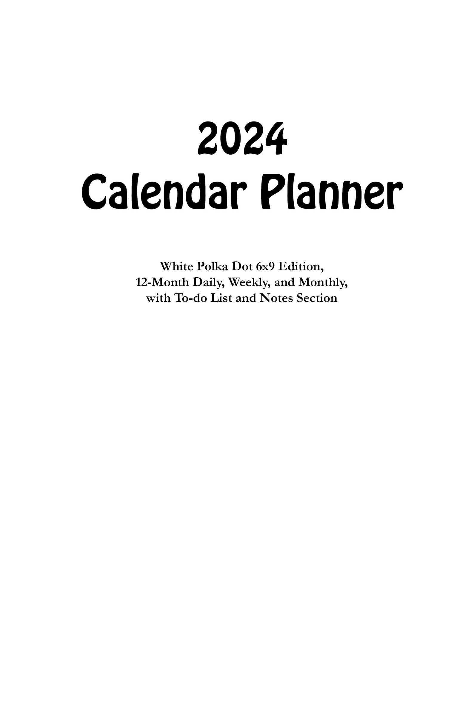 2024 Vintage-retro White Polka Dot Calendar / Planner 6x9 Paperback - Etsy