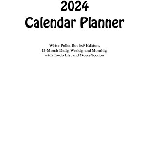 2024 Vintage-retro White Polka Dot Calendar / Planner 6x9 Paperback - Etsy
