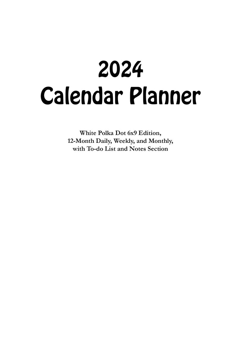 2024 Vintage-retro White Polka Dot Calendar / Planner 6x9 Paperback - Etsy