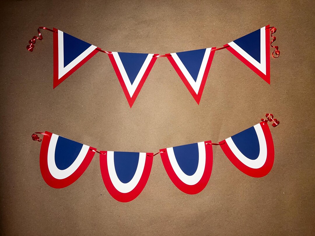 Patriotic Bunting Banners USA Themed Party Decor RED WHITE and Blue - Etsy