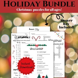 Christmas Puzzle Bundle | Fun Holiday Activity Pack | Printable ...