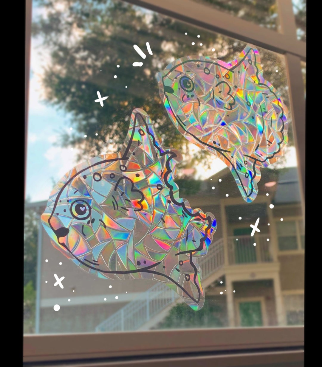 Ocean Sunfish Mola Mola Rainbow Suncatcher Sticker Cute Fish Sun ...