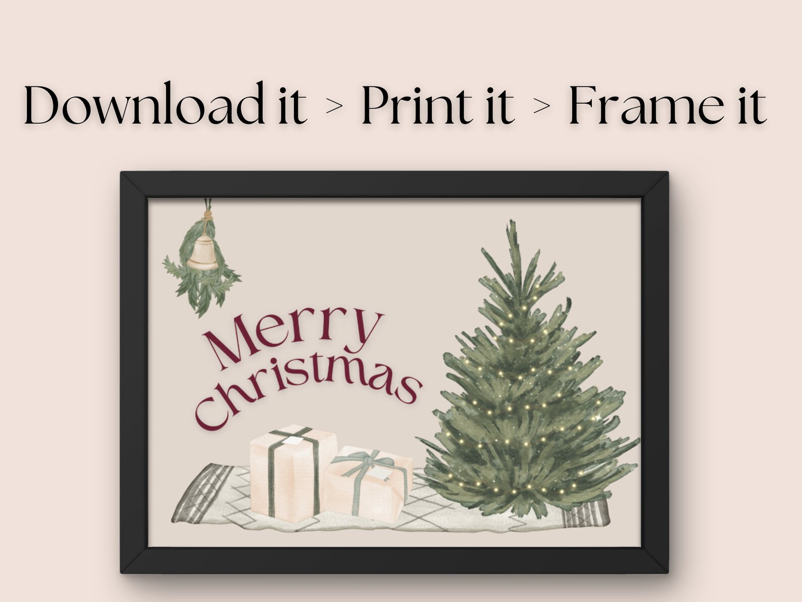 Christmas Tree Poster Wall Art Landscape Printable Instant Download - Etsy