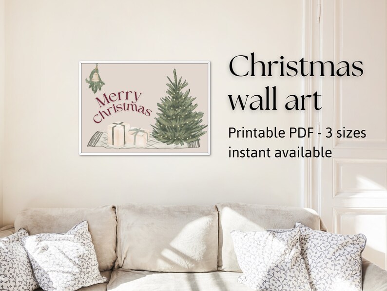 Christmas Tree Poster Wall Art Landscape Printable Instant Download - Etsy