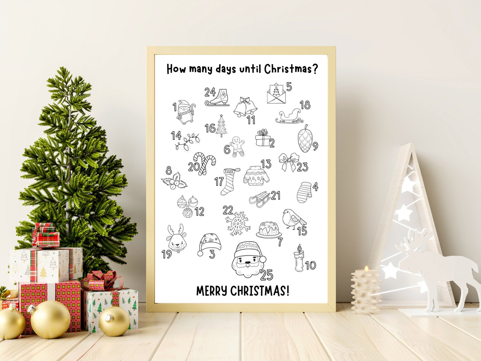 PRINTABLE Christmas Countdown Poster, Christmas Countdown Calendar ...