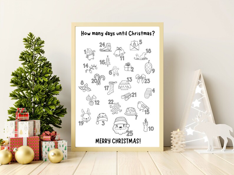 PRINTABLE Christmas Countdown Poster, Christmas Countdown Calendar ...