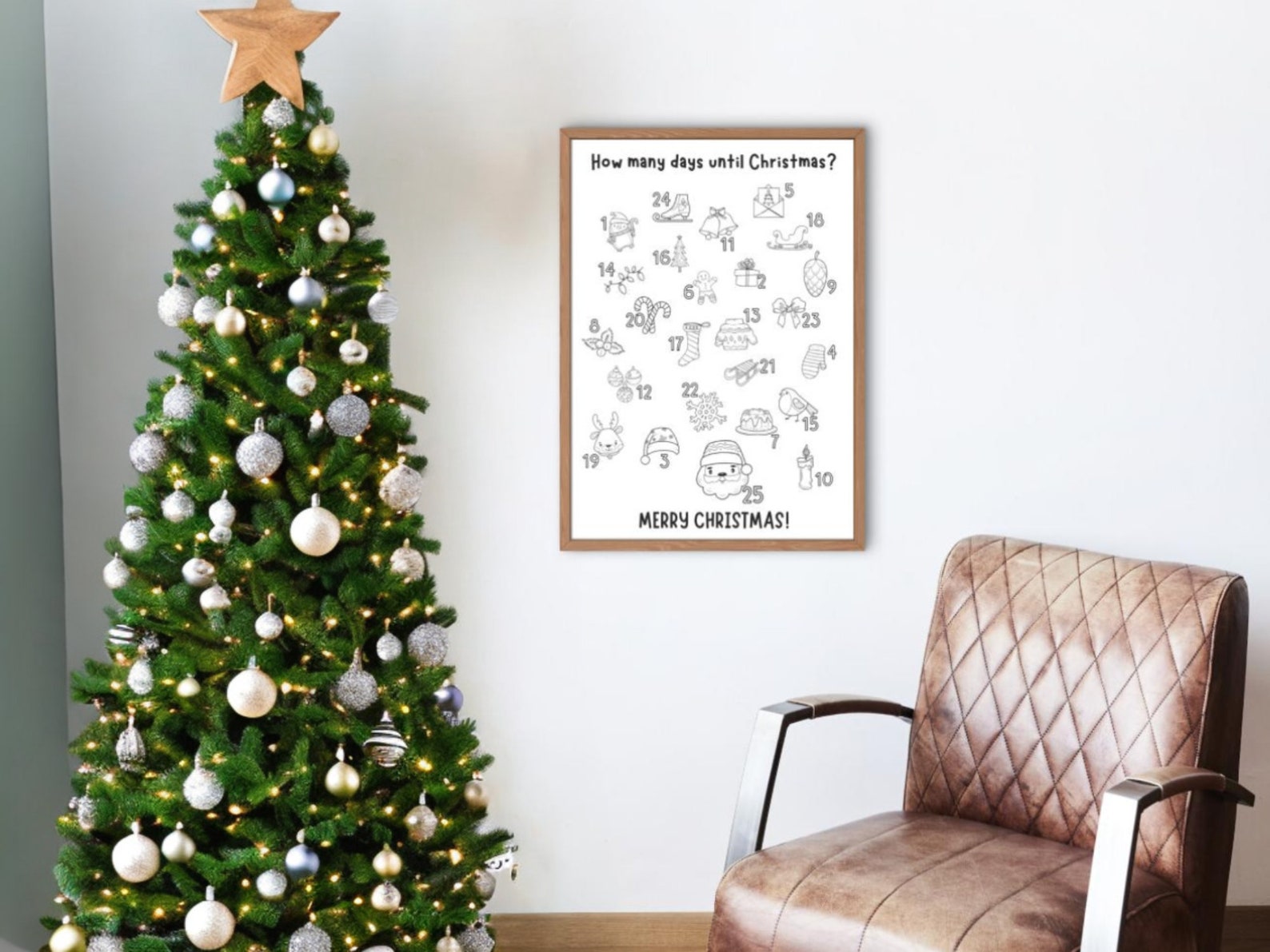 PRINTABLE Christmas Countdown Poster, Christmas Countdown Calendar ...