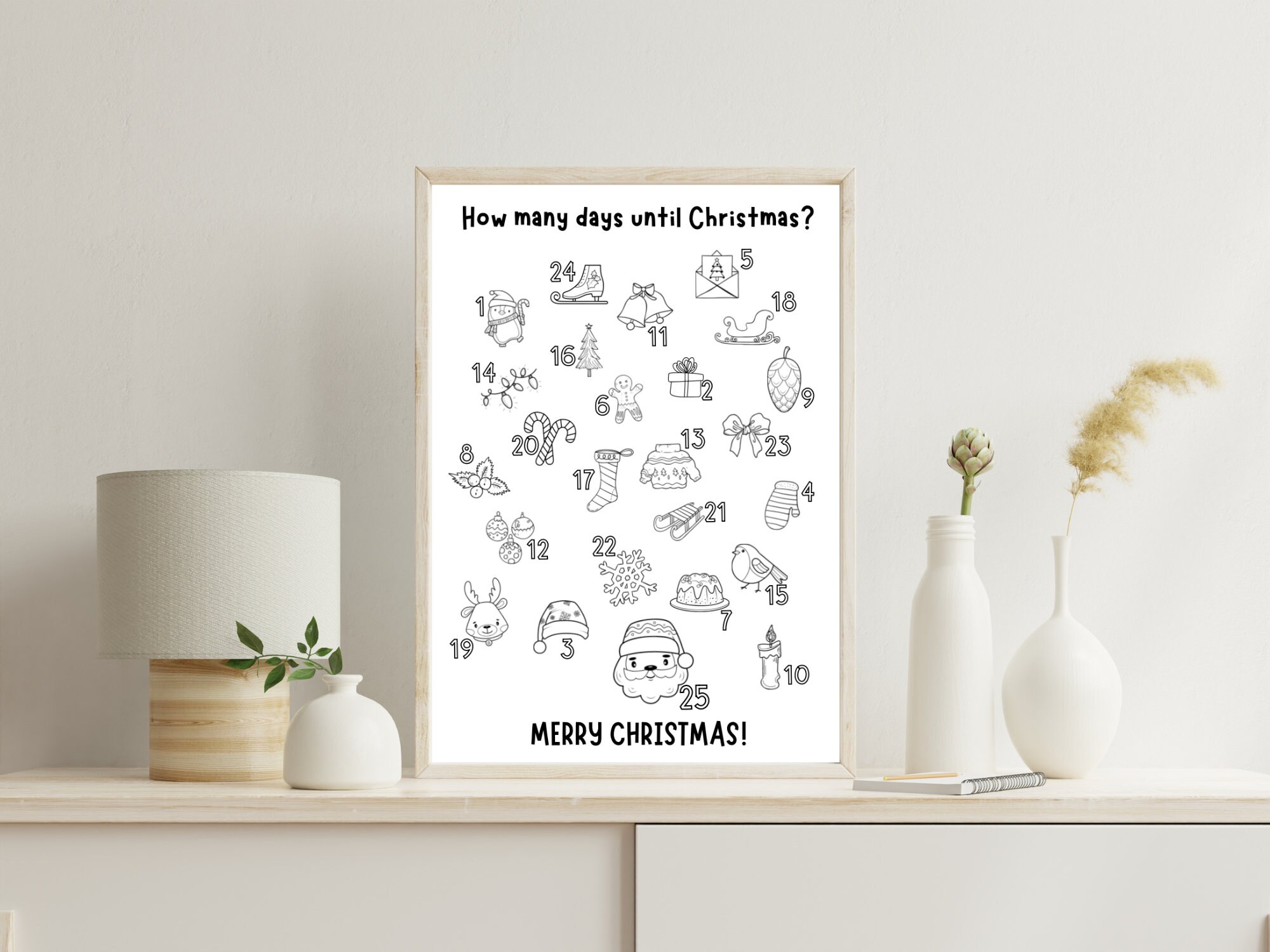 PRINTABLE Christmas Countdown Poster, Christmas Countdown Calendar ...
