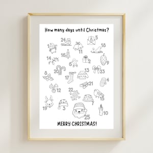 PRINTABLE Christmas Countdown Poster, Christmas Countdown Calendar ...