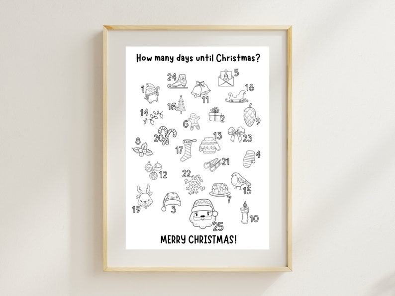 PRINTABLE Christmas Countdown Poster, Christmas Countdown Calendar ...