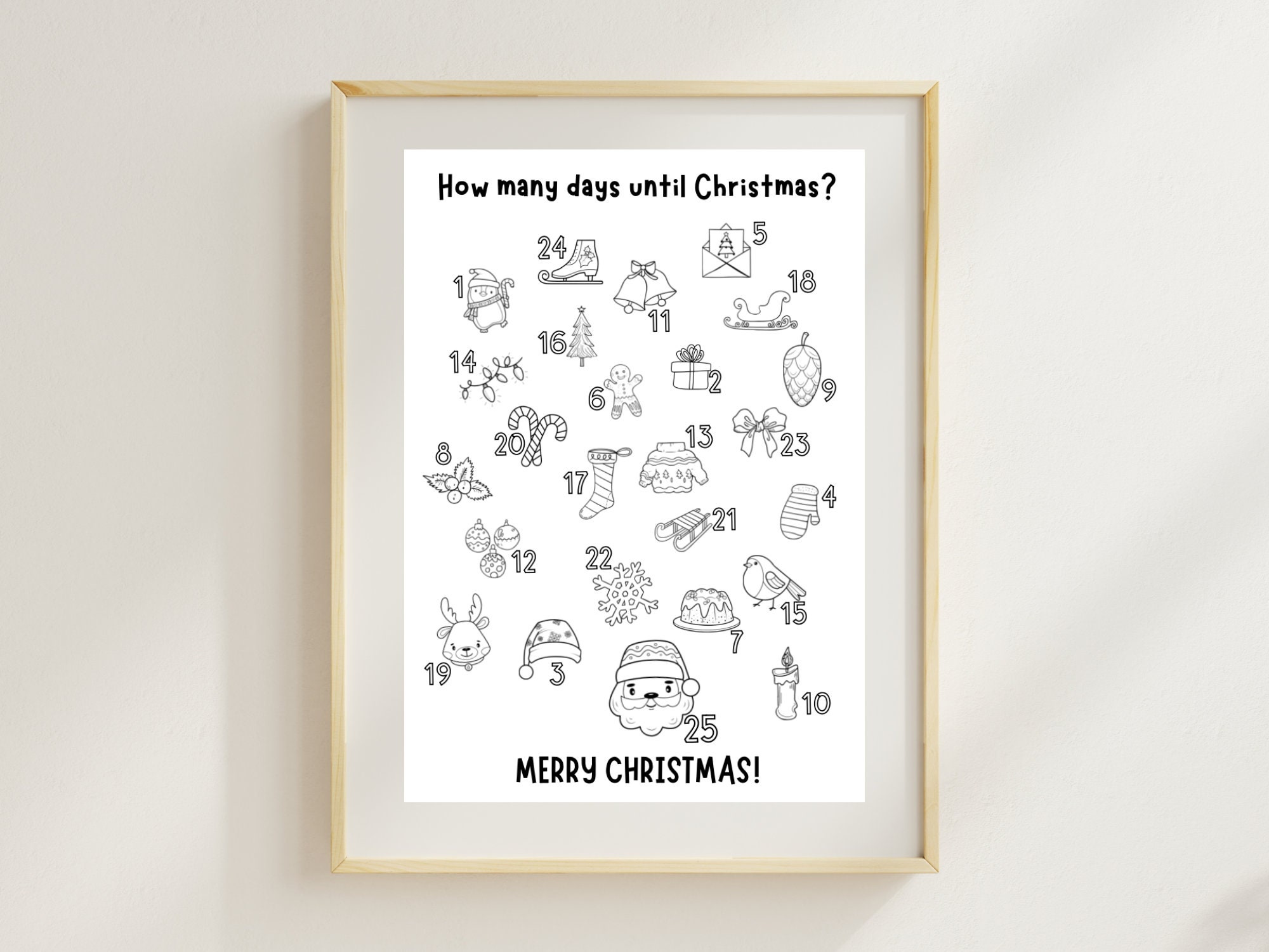 PRINTABLE Christmas Countdown Poster, Christmas Countdown Calendar ...
