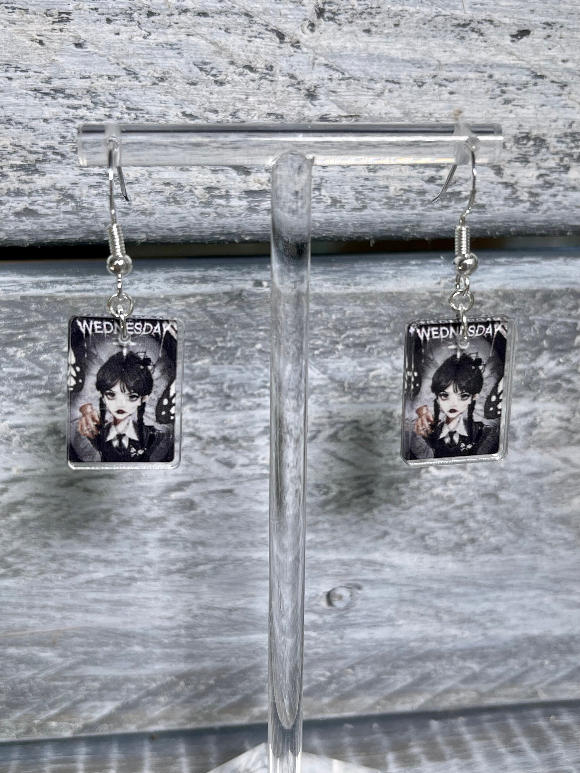 Wednesday Addams Inspired Earrings Acrylic fishhook - Etsy
