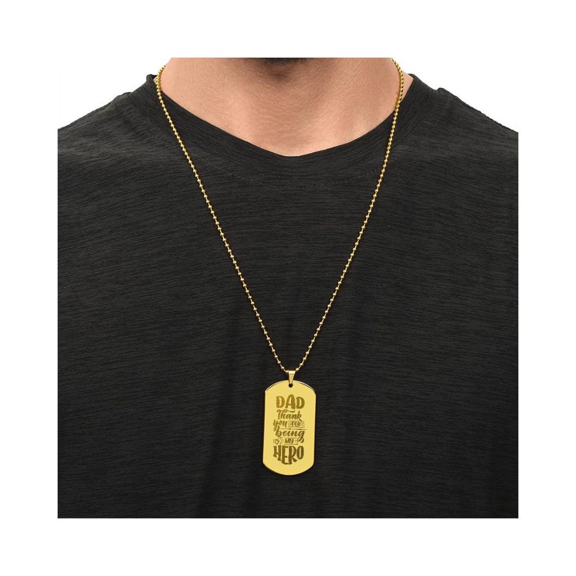 Engraved Dog Tag Necklace - Dad Thank You for Being My Hero - Etsy