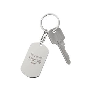 Personalized Handwritten Message Engraved Dog Tag Keychain - Etsy