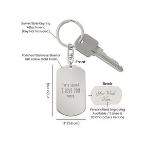 Personalized Handwritten Message Engraved Dog Tag Keychain - Etsy