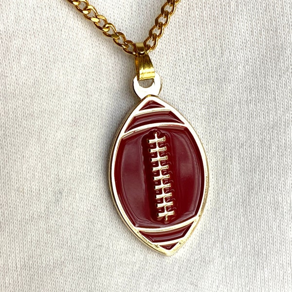 Football Necklace - Etsy