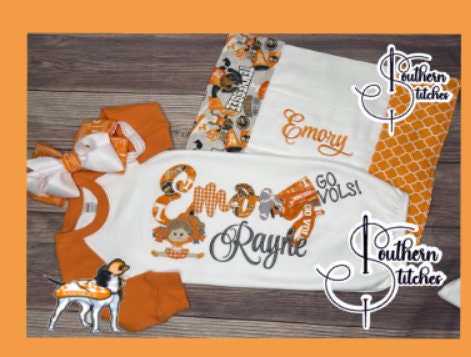 Personalized Baby Boy/girl Gown Set, Tennessee Baby Clothing, Tennessee ...