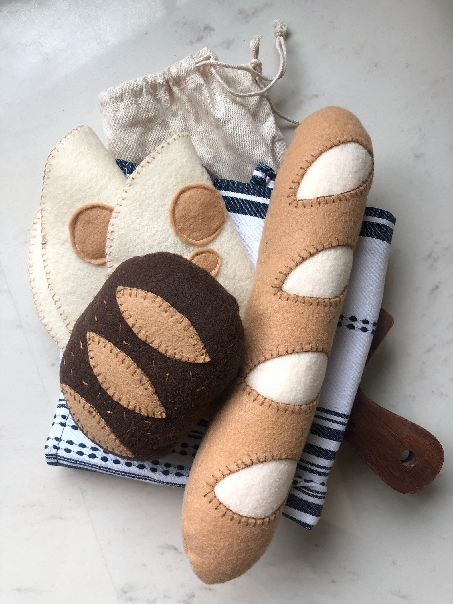 Pretend Play Felt Bread French Baguette Tortilla Bakery Toy Food Set - Etsy