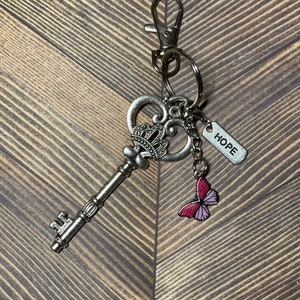Girl Scouts Bridging to Cadette Silver Key Keychain With Butterfly ...