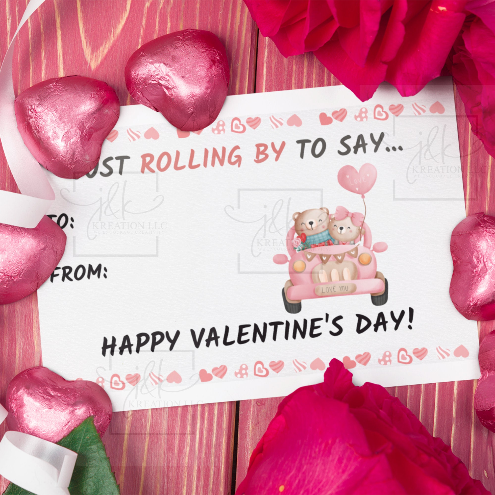 Printable Cars Valentine's Cards, Classroom Valentines Day Cards, Kids ...