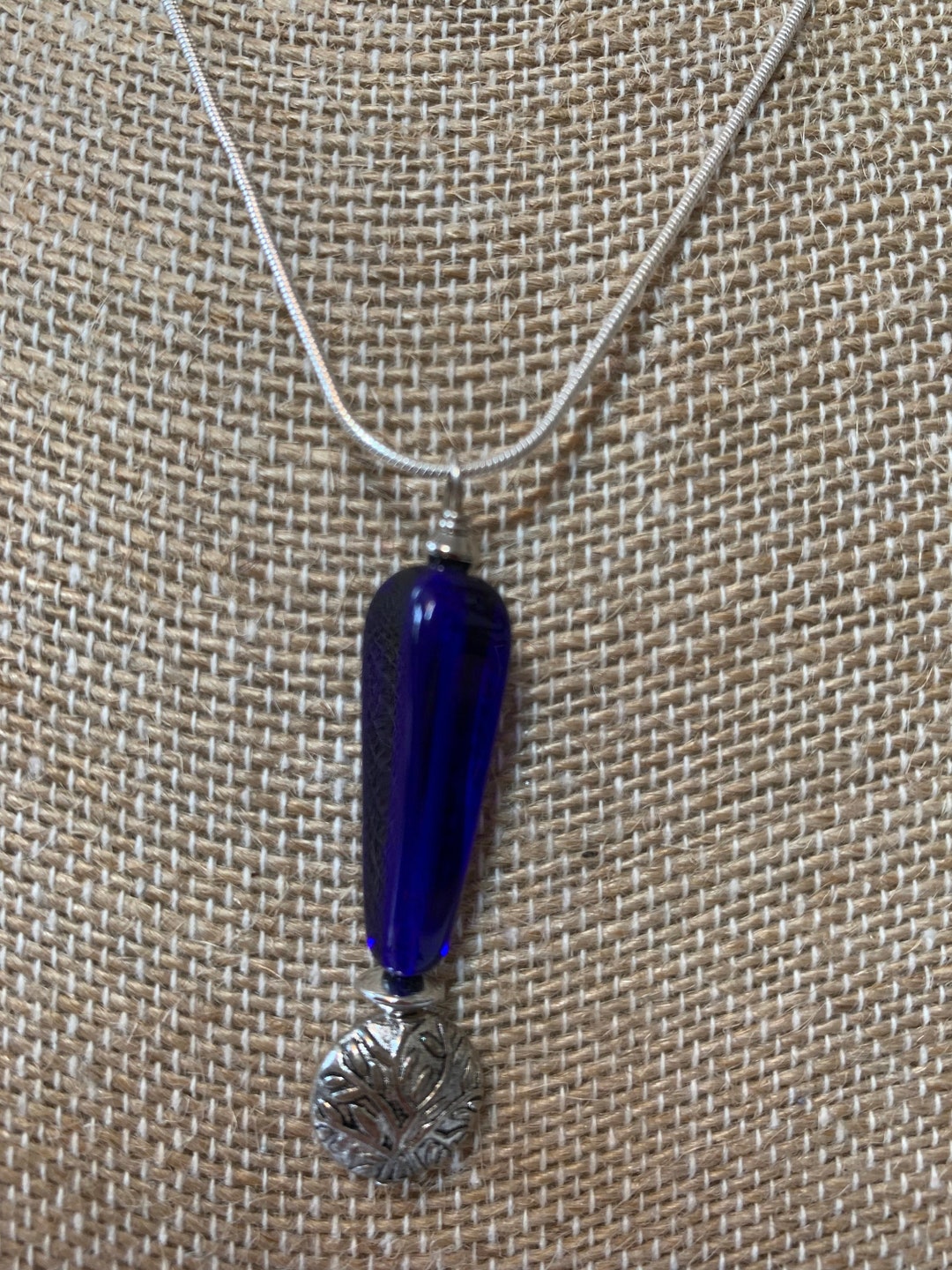 Cobalt Blue Pendant Necklace - Etsy