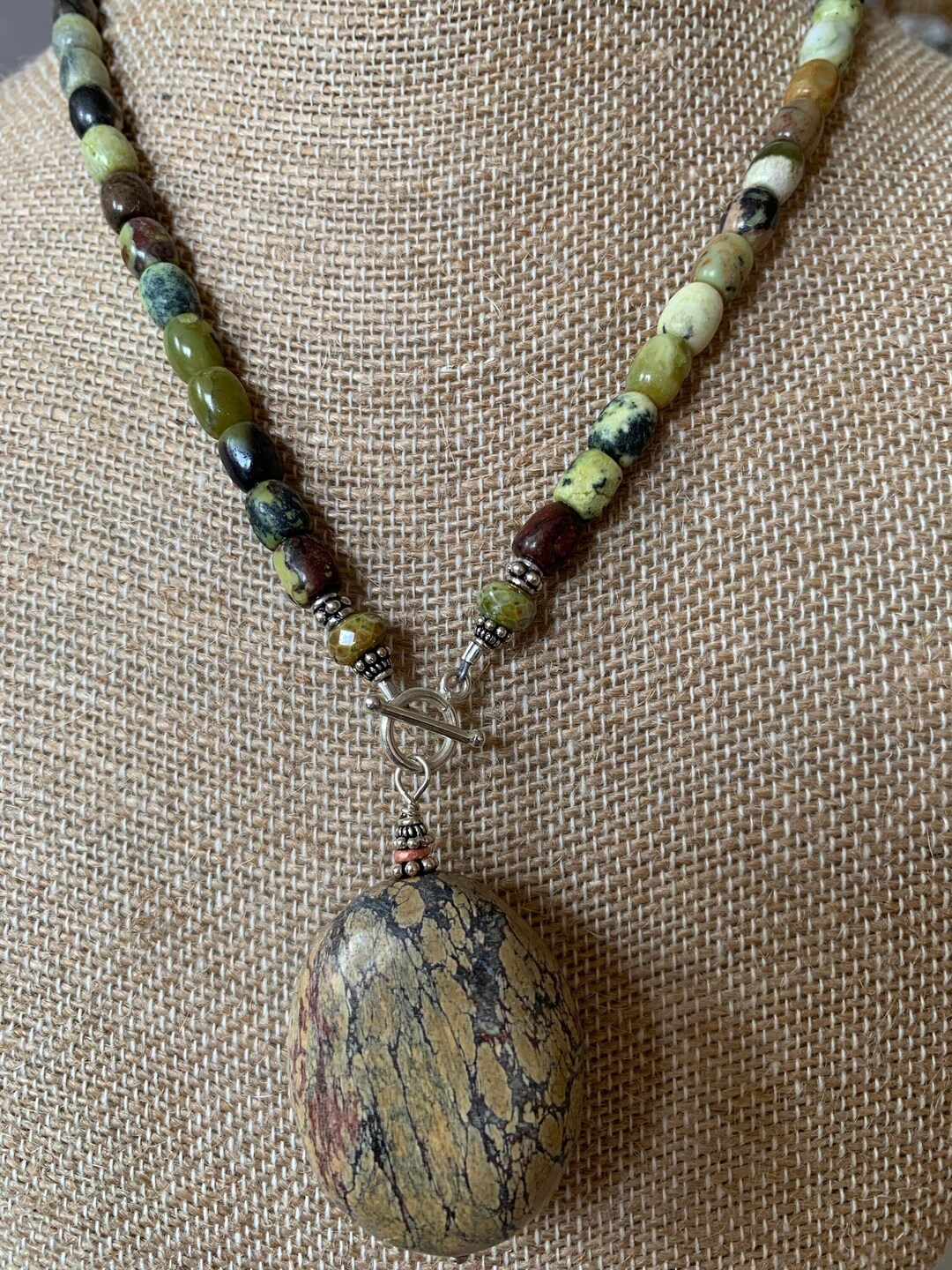 Marble Stone Necklace With Pendant - Etsy