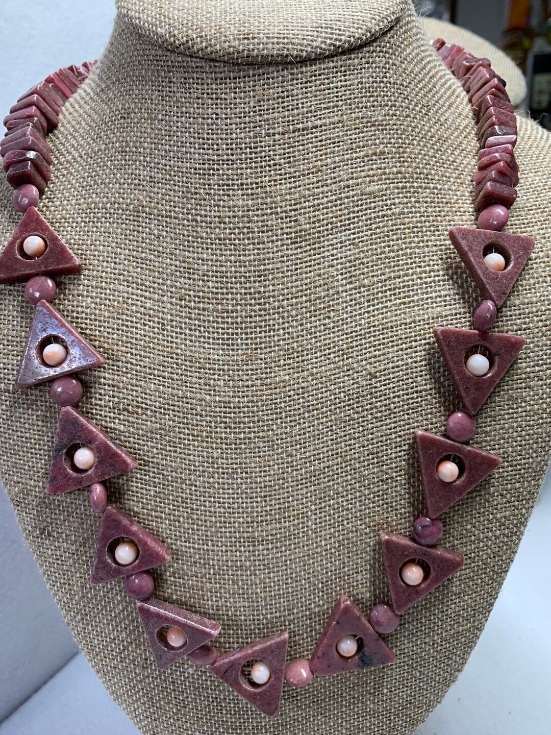 Rhodonite and Jasper Necklace Set - Etsy