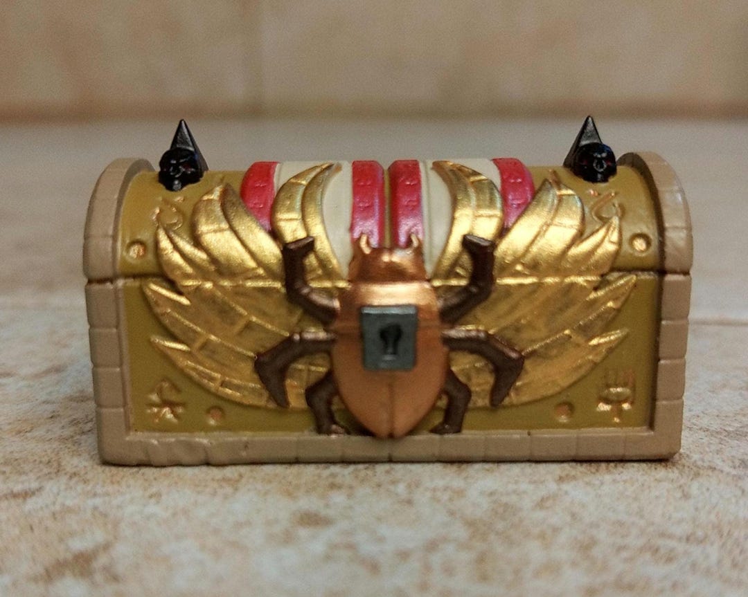 Egyptian Treasure Chest of Holding Hand Painted Miniature Scenery and ...