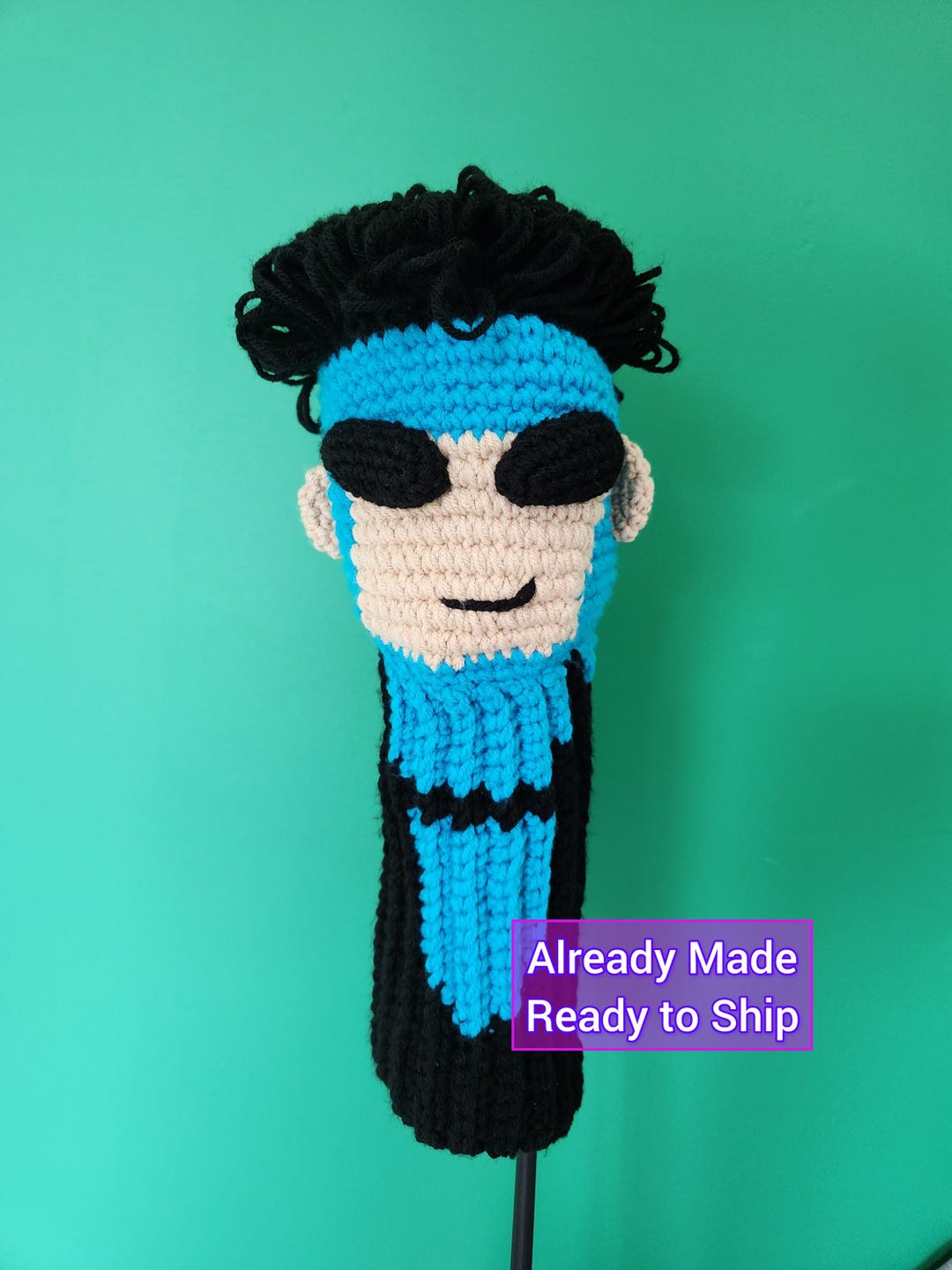 Crochet Invincible Golf Club (driver) Head Cover, Mark Grayson, Blue ...