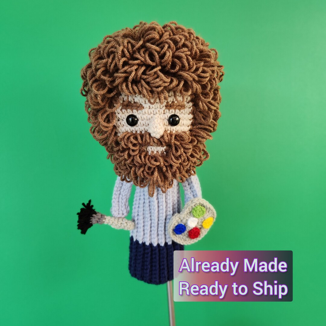 Crochet Bob Ross Golf Club driver Head Cover 100% - Etsy