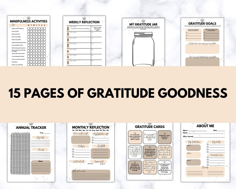Gratitude Journal Printable | Mindfulness Log | Gratitude Template ...