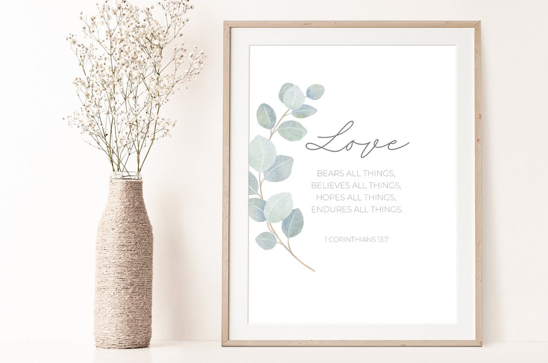1 Corinthians 13:7, Love Hopes All Things, Christian Wall Art ...