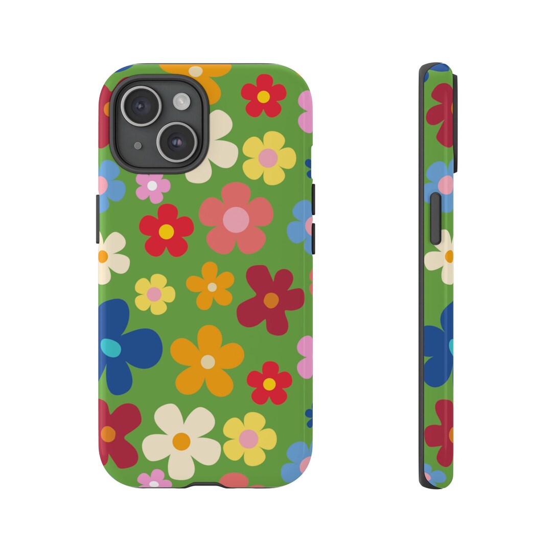 Boho Retro Hippy 70s Style Daisies Phone Case for iPhone 15 Pro Max, 14 ...