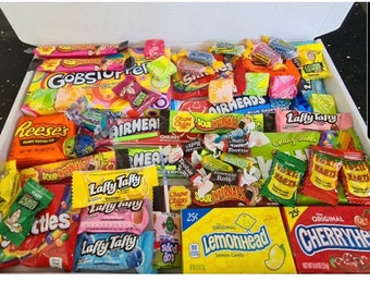 American Sweets Candy Gift Box 50 Piece Birthday Hamper USA Candies ...