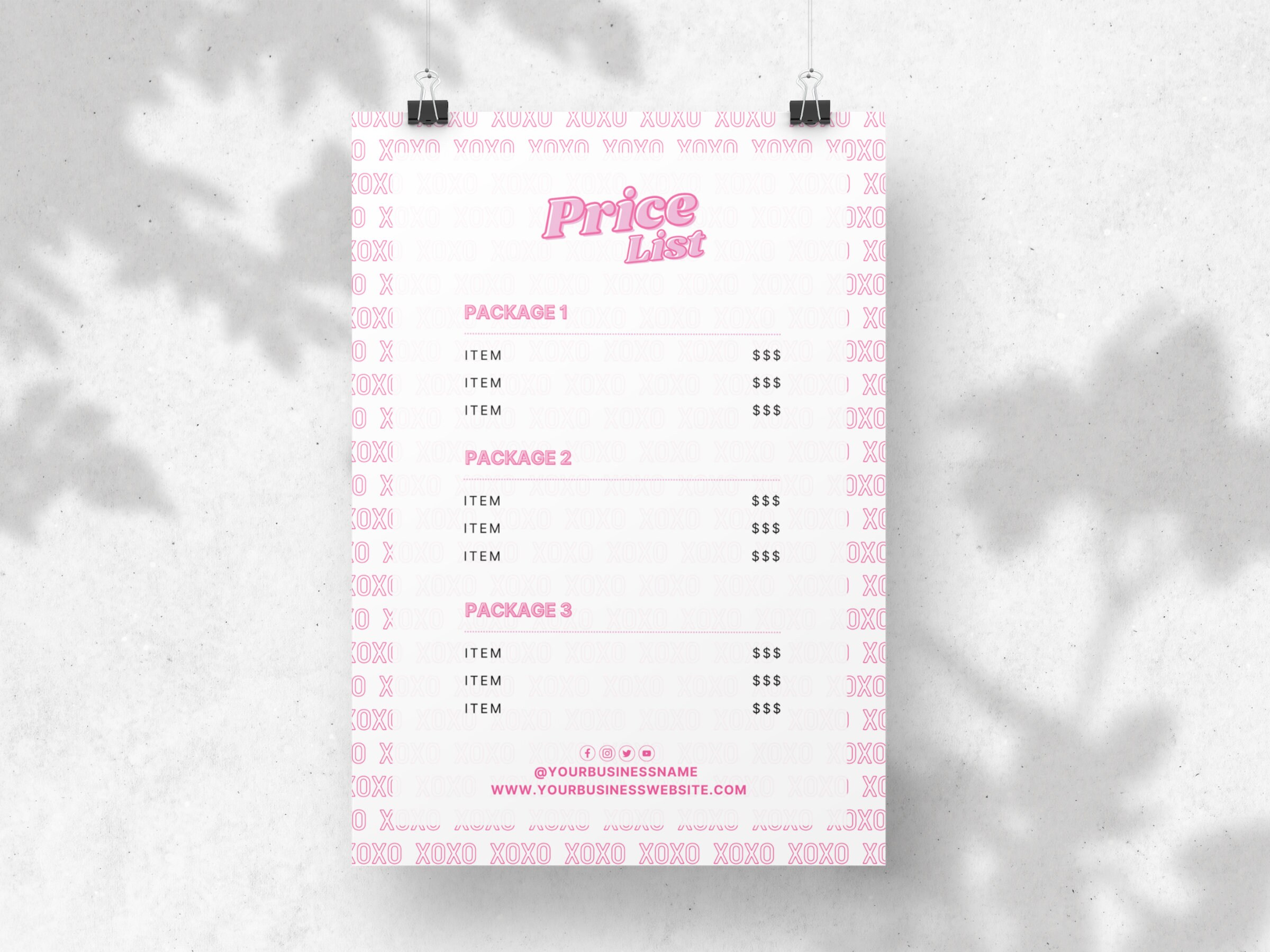 DIY Price List, Printable Price List Template, Lash Price List, Salon ...