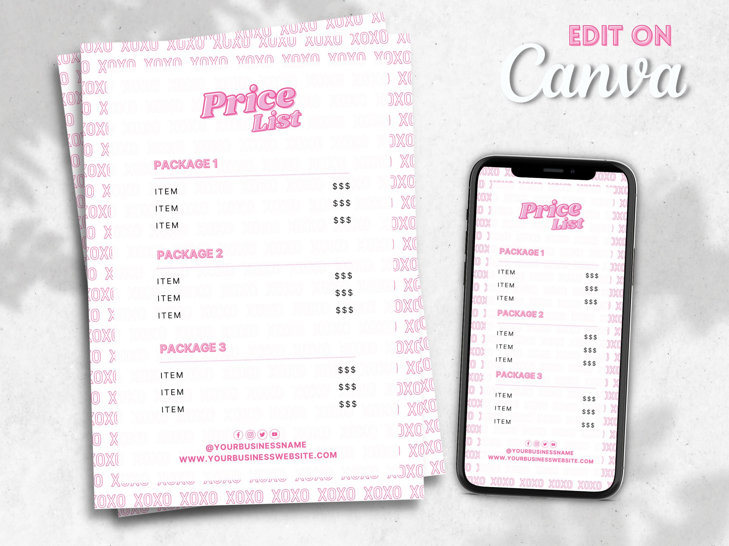 DIY Price List, Printable Price List Template, Lash Price List, Salon ...