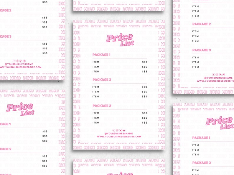 DIY Price List, Printable Price List Template, Lash Price List, Salon ...