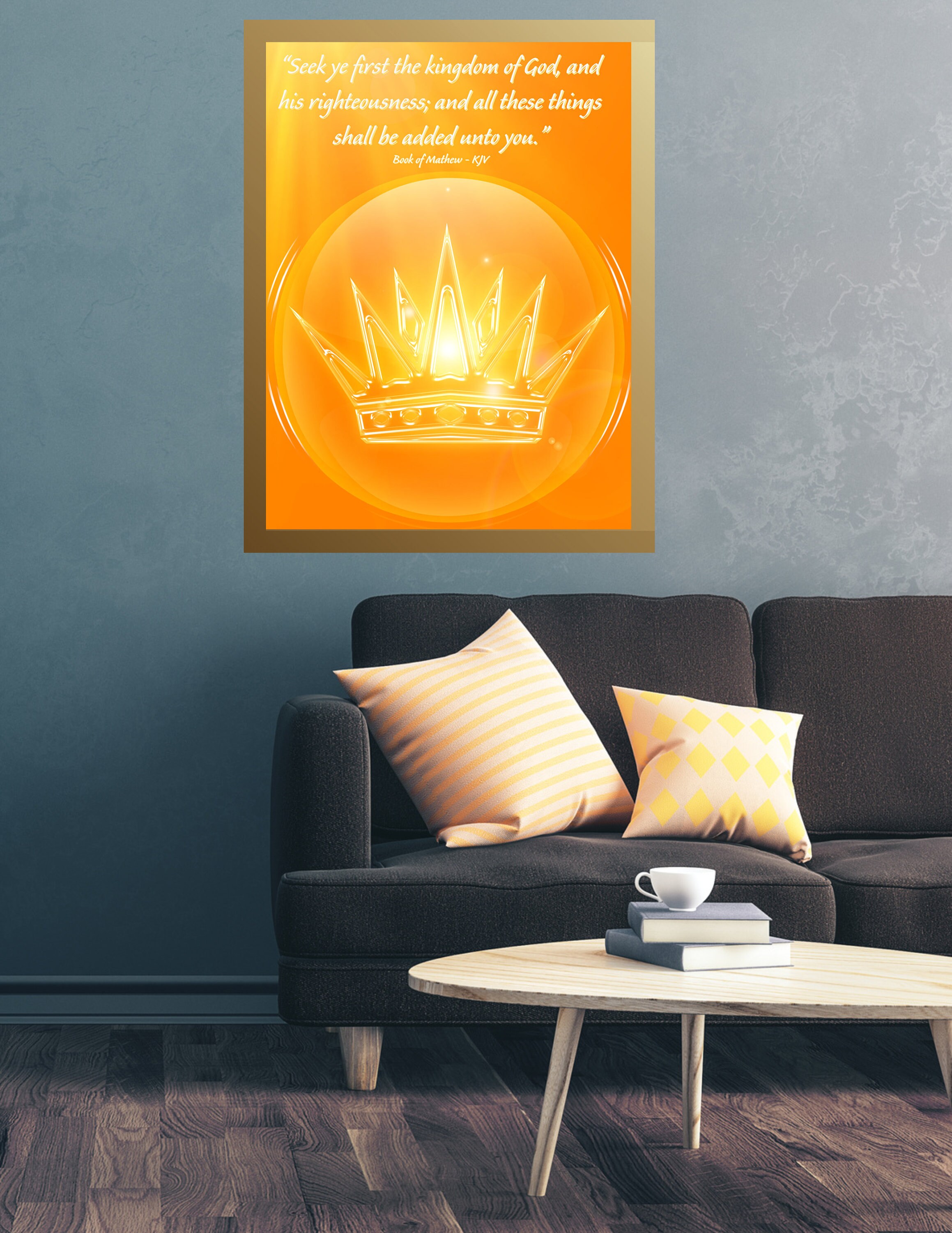 Regal Crown: Bible Verse Poster. Printable Wall Art Décor. Digital ...