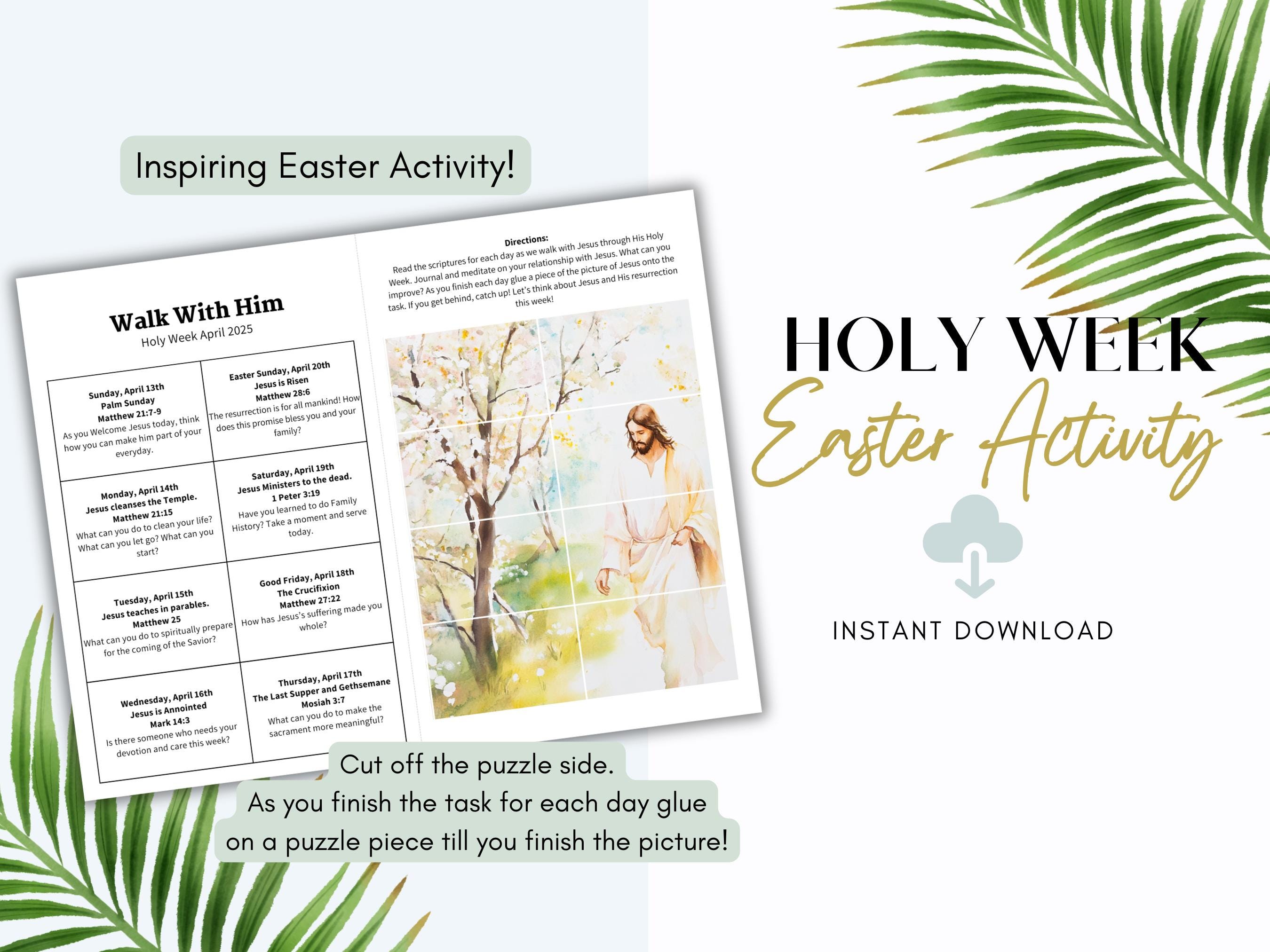 LDS Easter Script Printable | Holy Week Mini Book | Holy Week Banner ...