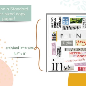 Vision Board Magazine Words | Young Women’s Goal Poster Activity | 400 ...