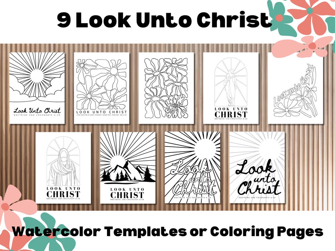 Look Unto Christ Line Art: LDS Coloring Pages (digital Download) - Etsy